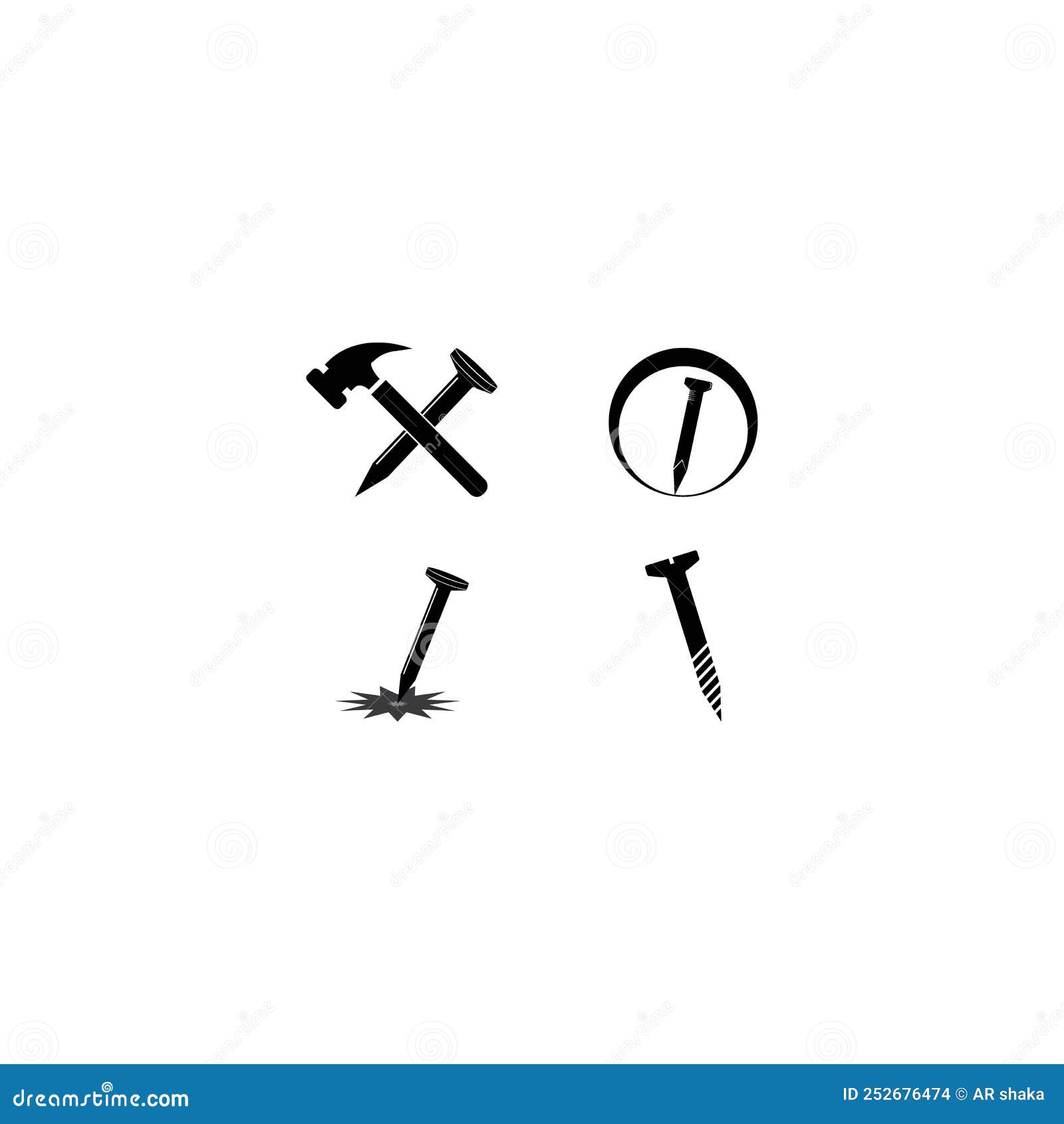 Iron Nails Icon Logo Vector Design Stock Vector - Illustration of ...