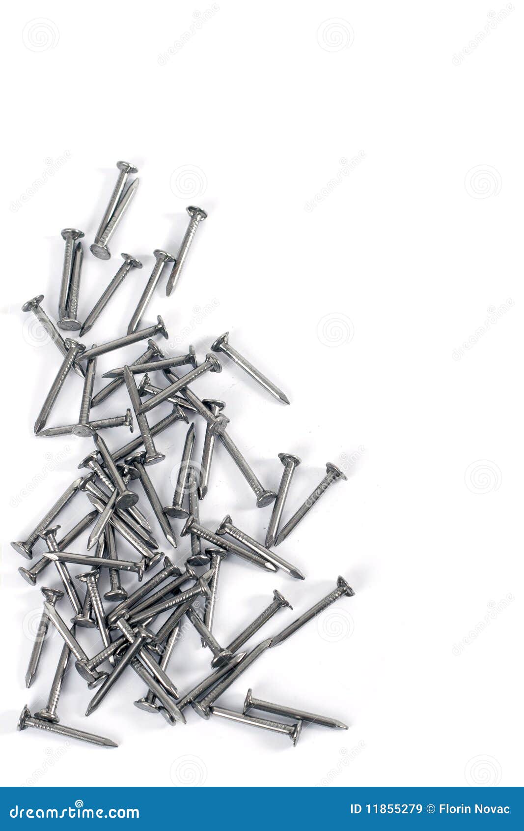 Iron Nails Isolated on White Stock Image - Image of grip, industrial ...