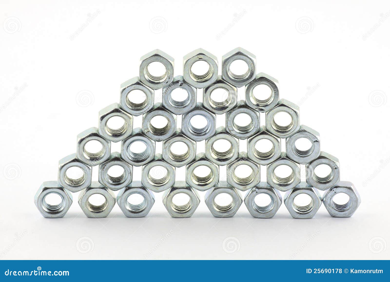 Iron Nut on White Background Stock Photo - Image of focus, background ...