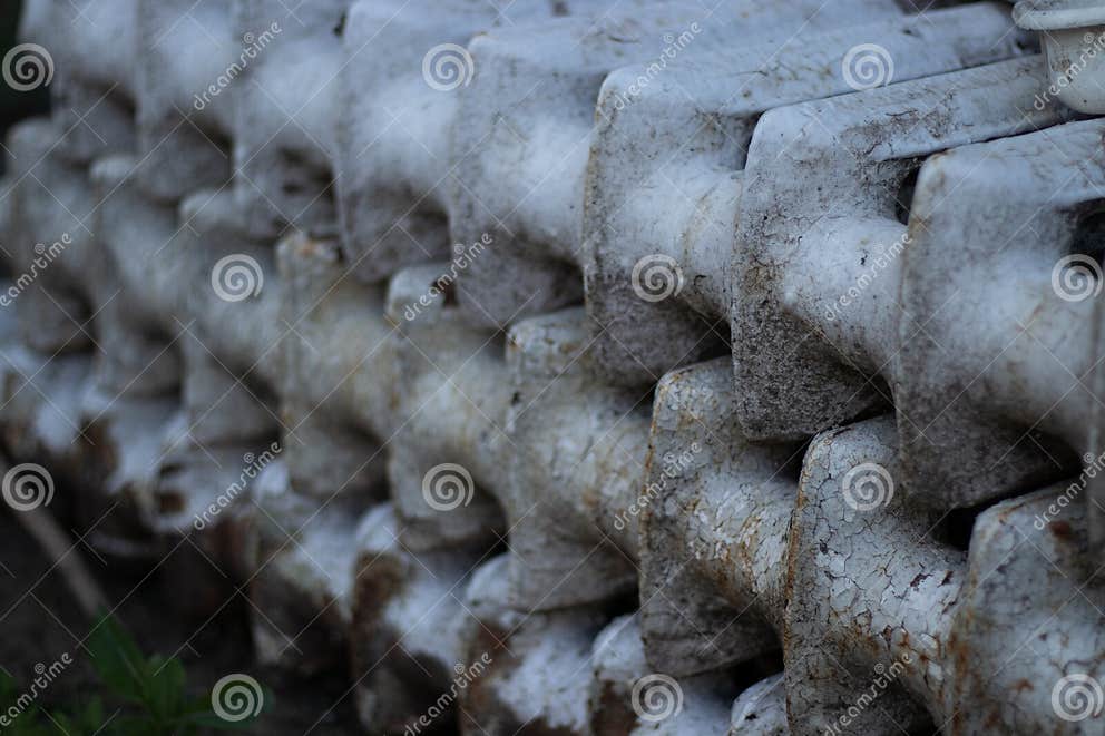 Iron Old Batteries. Rust on Surface. Stock Image - Image of surface ...