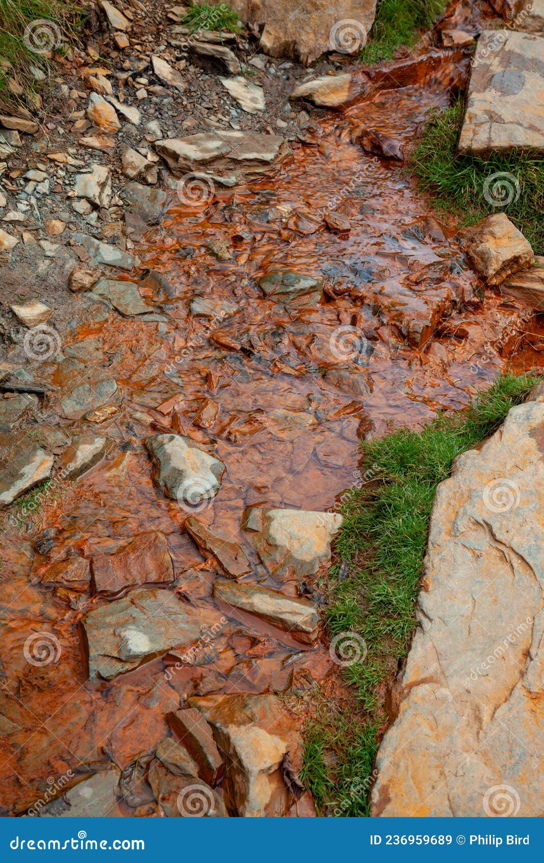 Iron Ore Leaching into the Glaslyn River in Wales Stock Image - Image ...