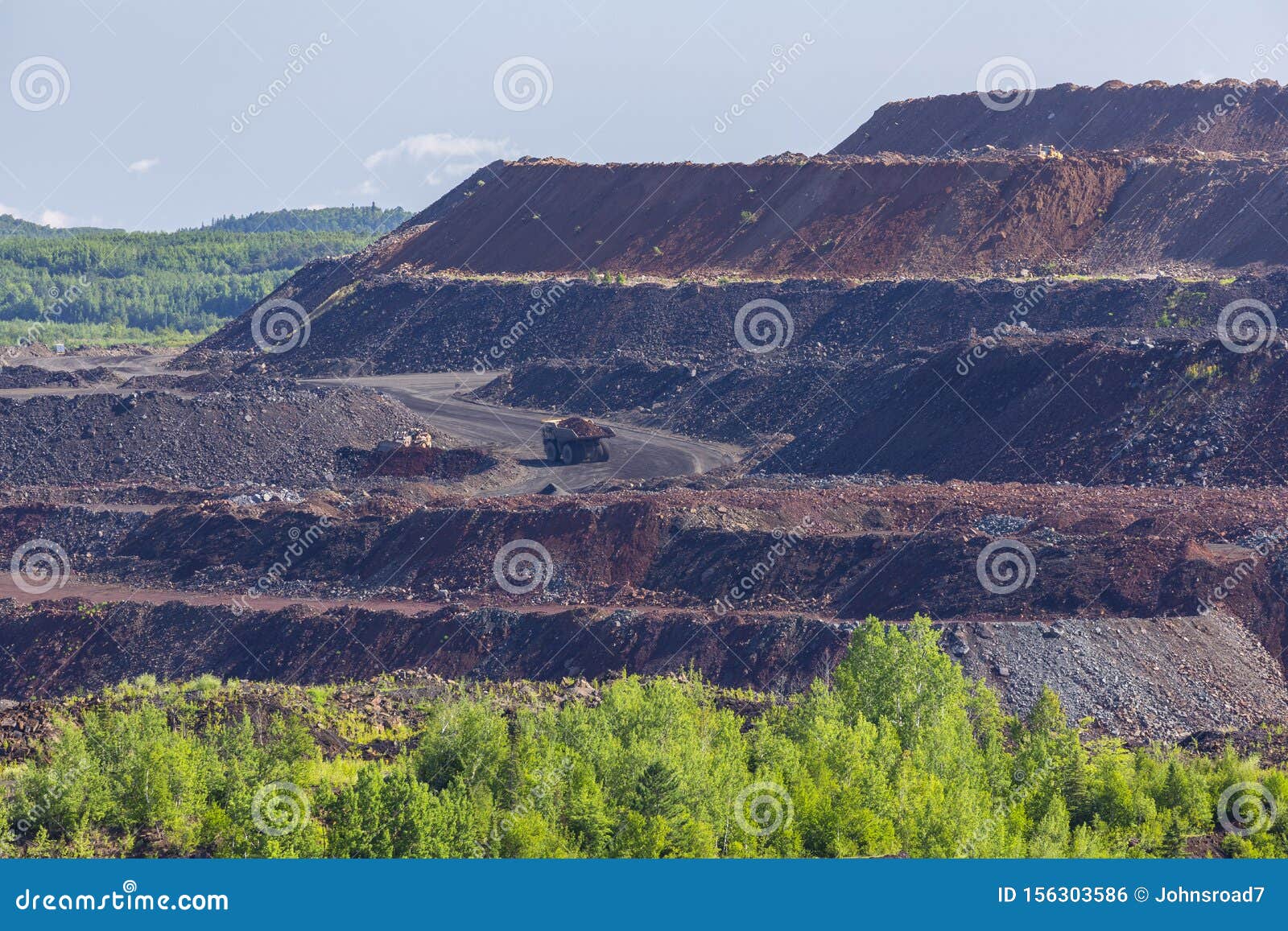 Iron Ore Open Pit Mine stock photo. Image of hill, barren - 156303586