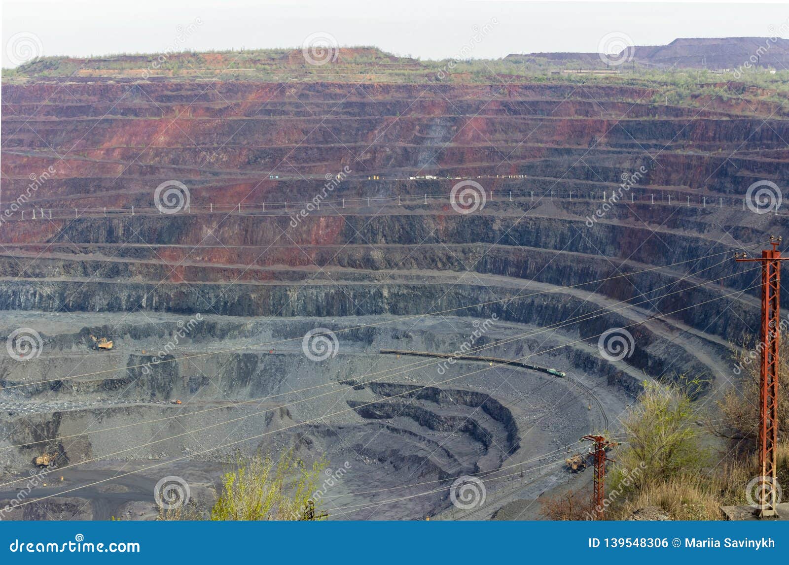 Iron Ore Open Pit Mining, Quarry Stock Photo - Image of ferric, hole ...