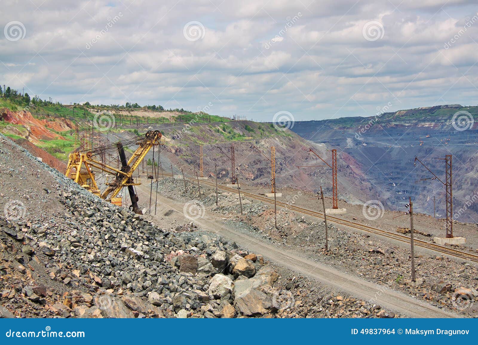 Iron ore opencast mining stock photo. Image of equipment - 49837964