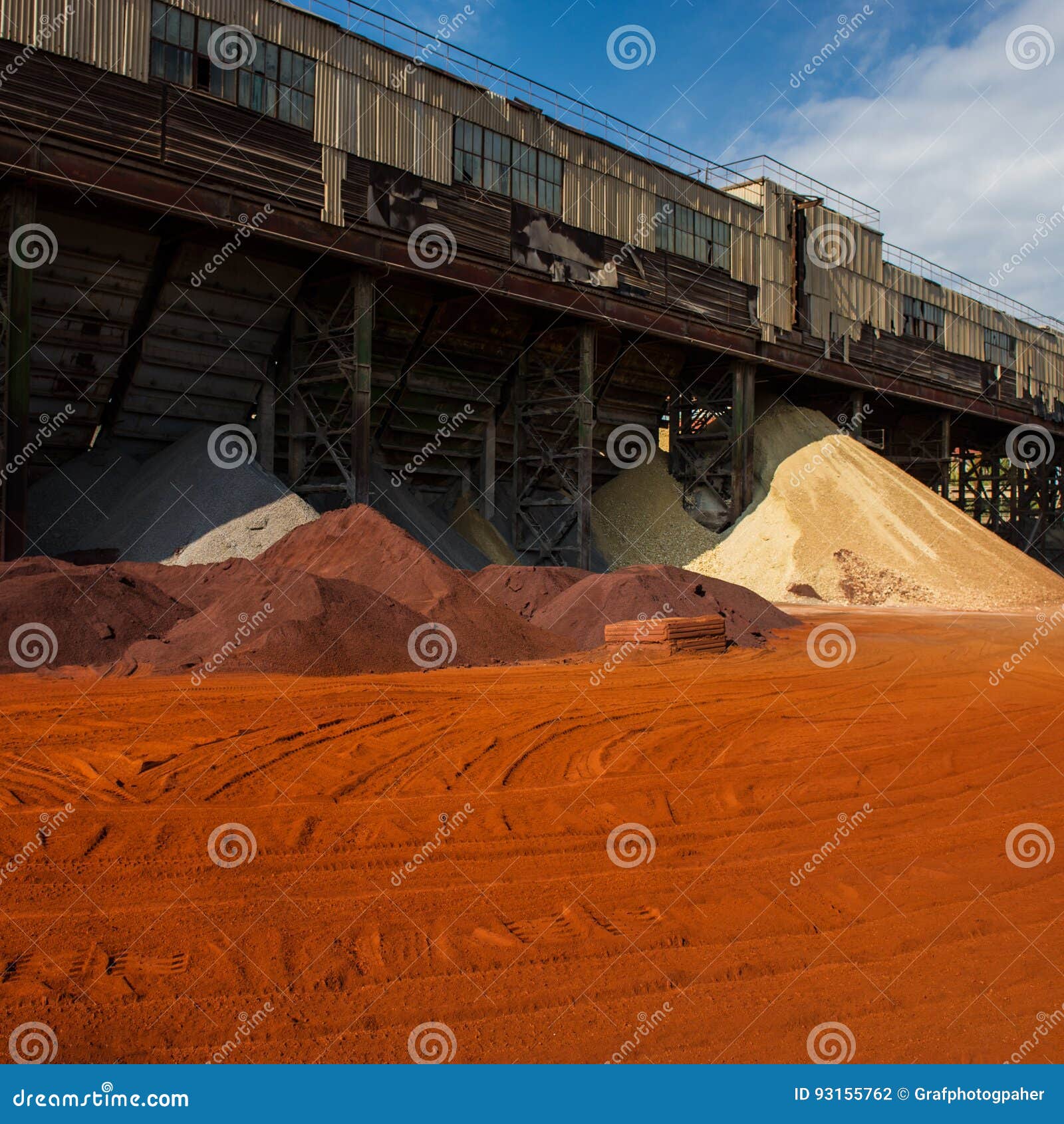 Iron ore, sand, gravel stock photo. Image of construction - 93155762