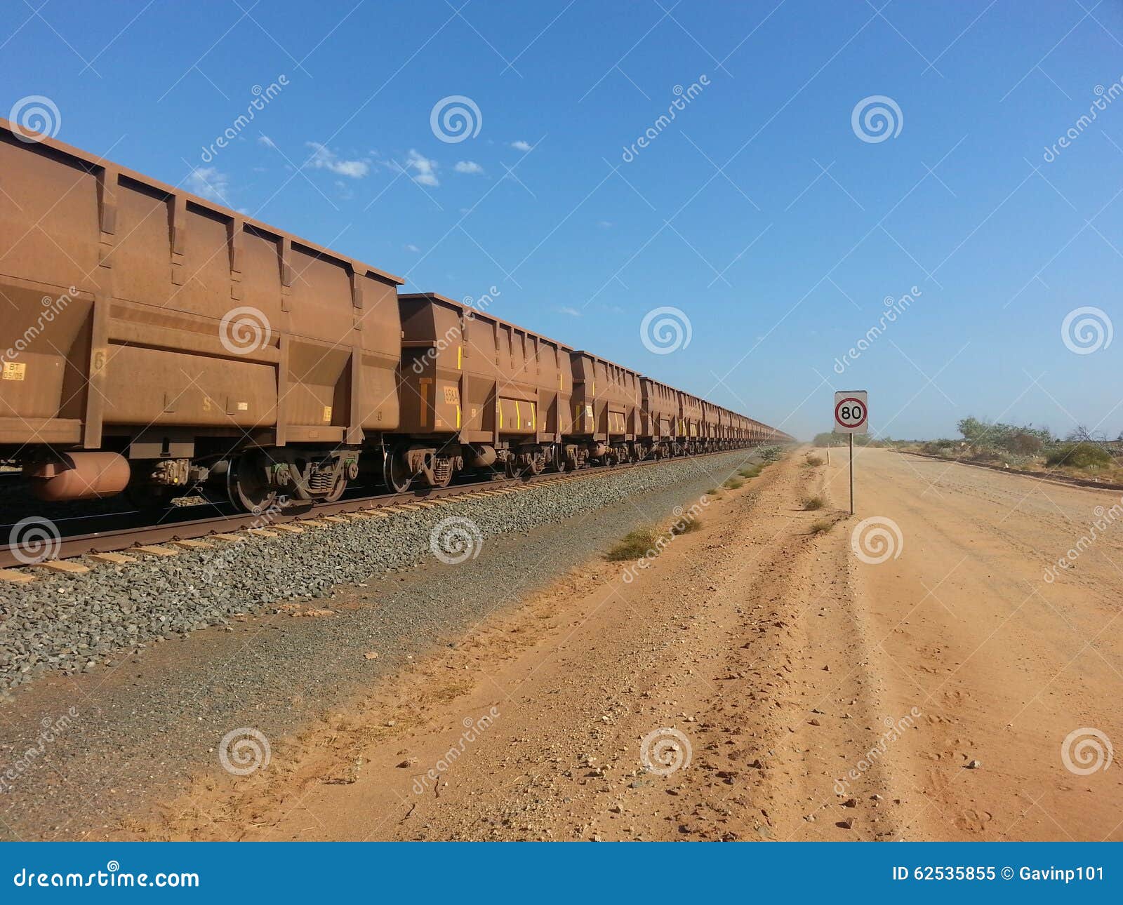 Iron Ore Train Pilbara Australia Stock Image - Image of sign, iron ...