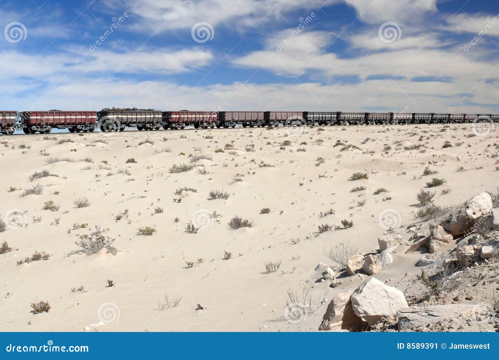 Iron Ore Train in the Sahara, Mauritania Stock Image - Image of train ...