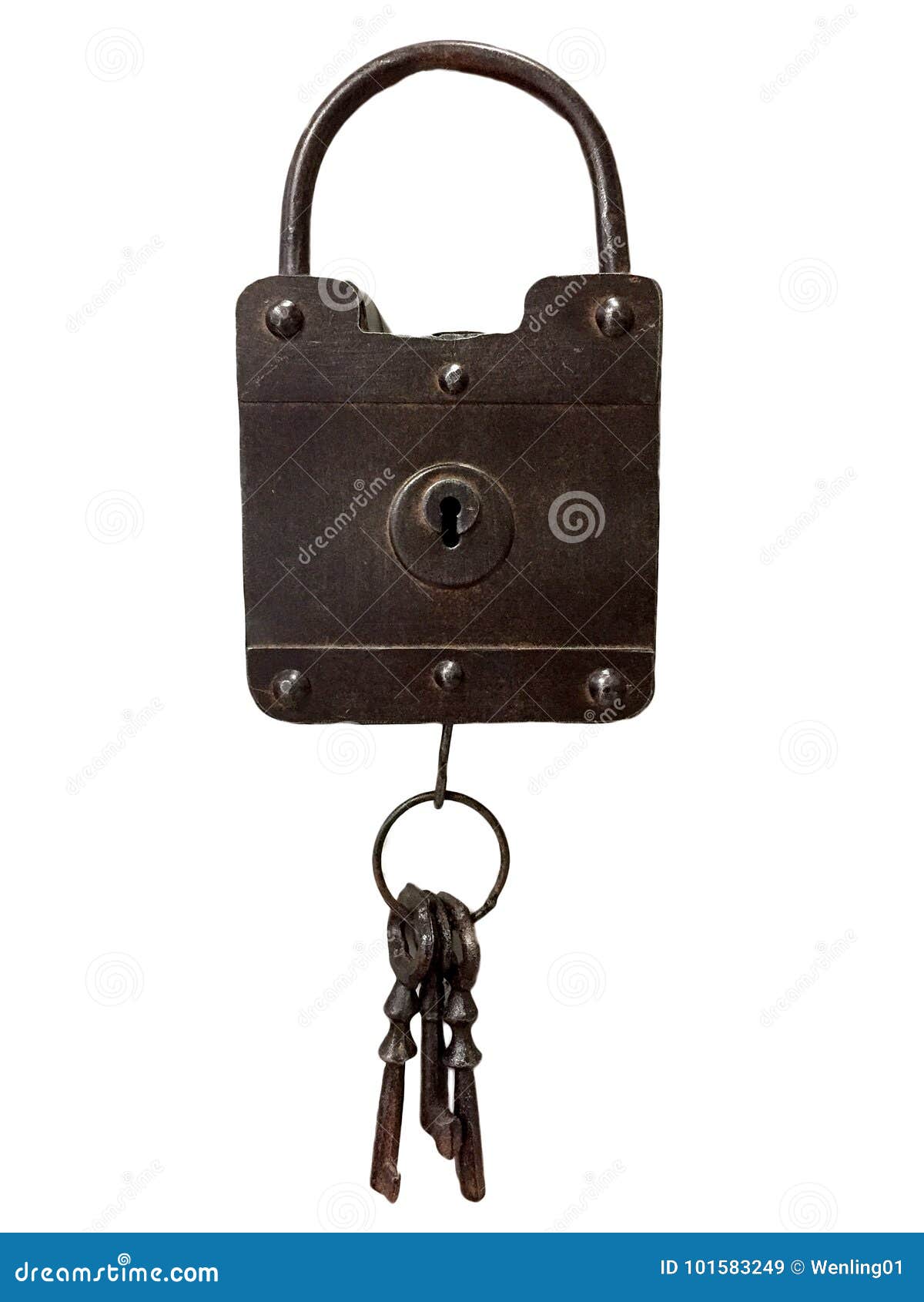 An iron padlock and keys stock image. Image of iron - 101583249