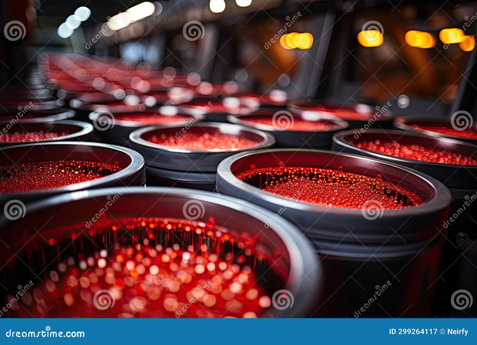 Iron Pellets (granules) Production in Rotating Drum Machine. Stock ...