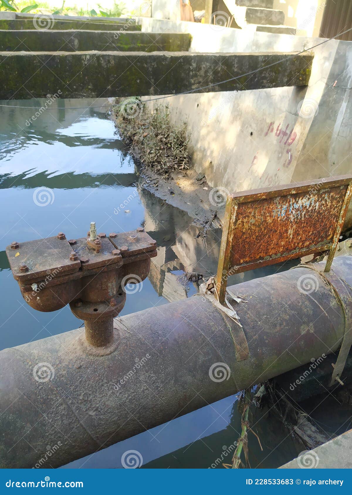 An Iron Pipe As a Water Line from a Drinking Water Company that is ...