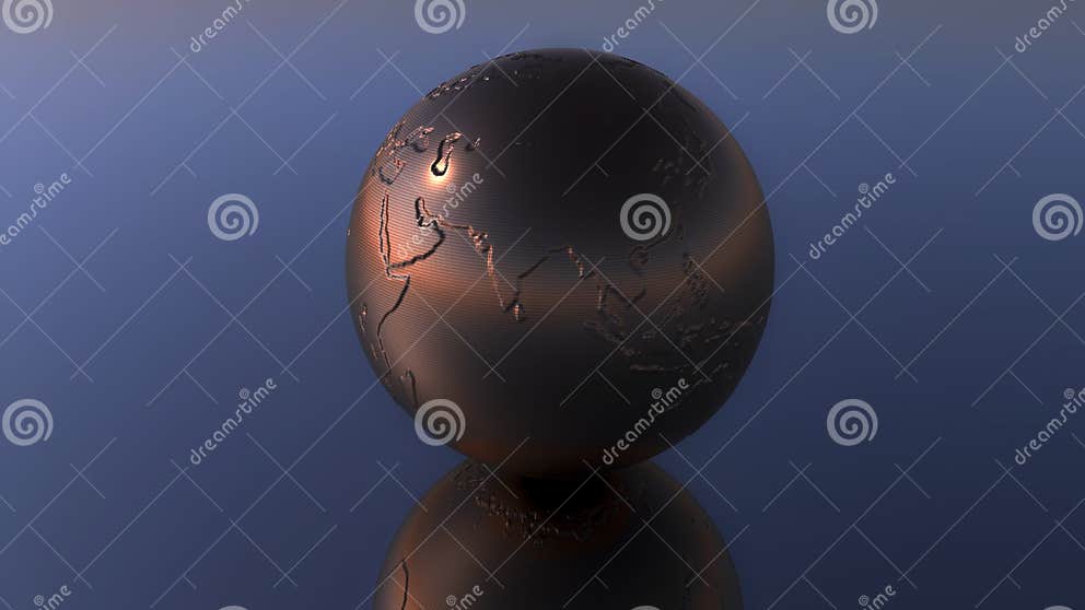 Iron Planet earth stock illustration. Illustration of horizon - 76280762