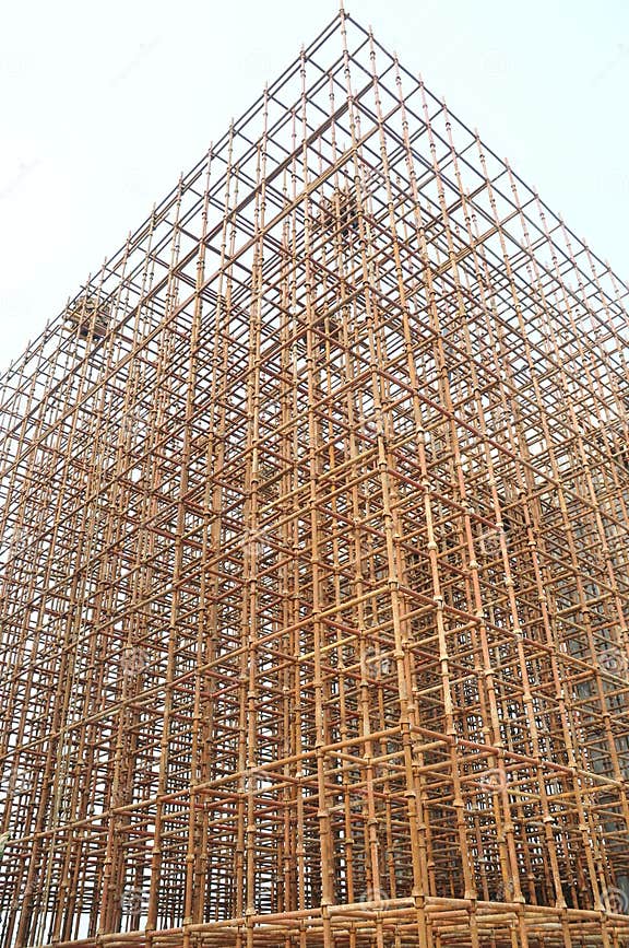 The Iron Pole Scaffold Staging Stock Photo - Image of construction ...