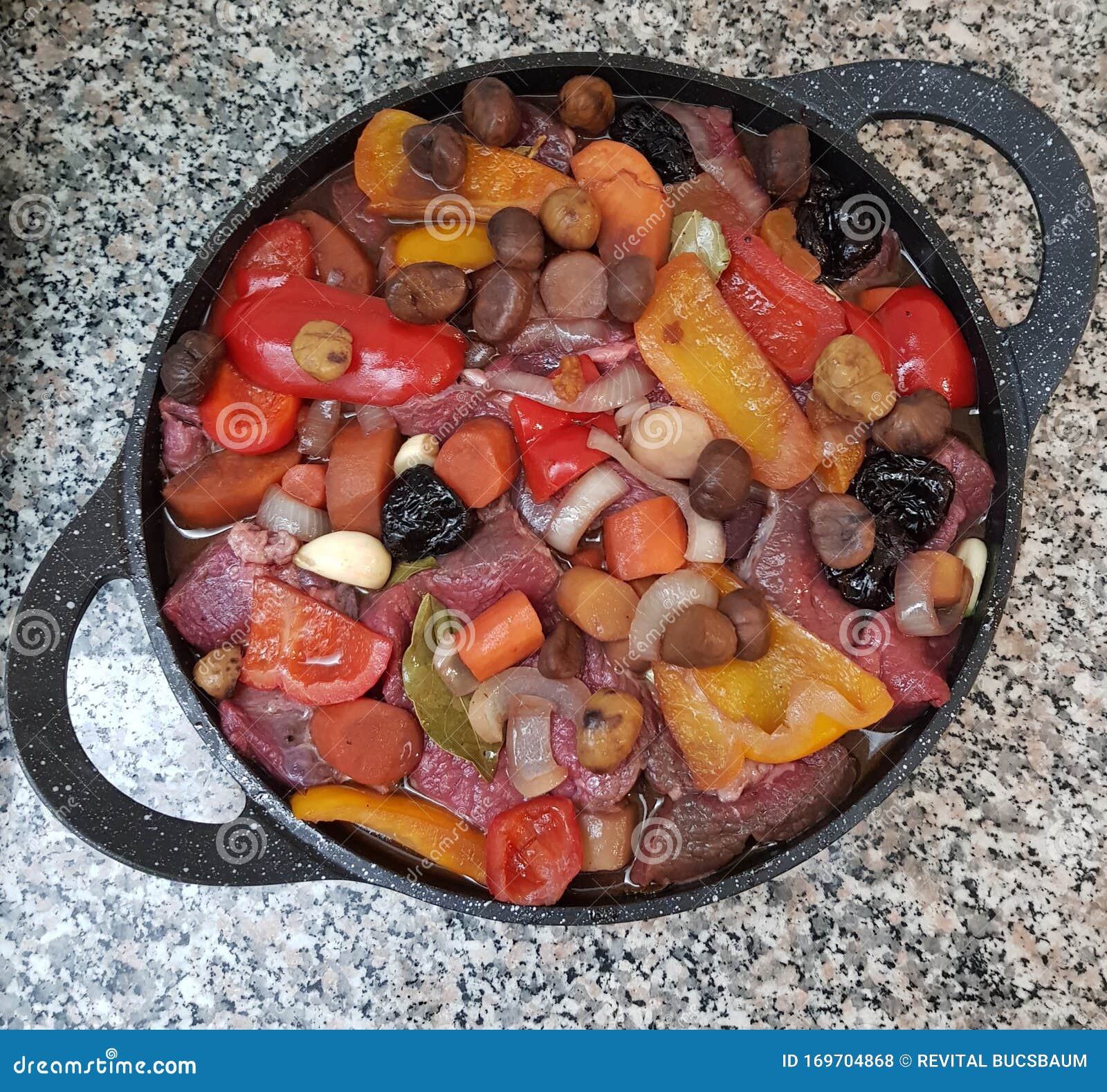 Iron pot with meat stew stock photo. Image of stew, iron - 169704868