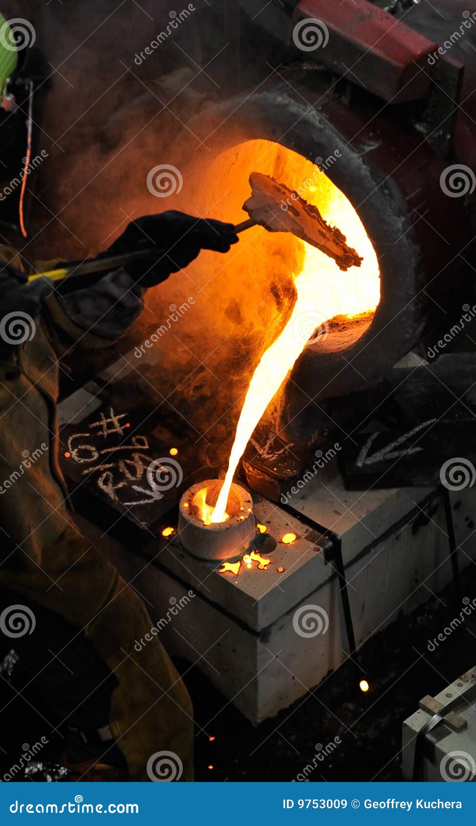 Iron Pour - Blocking the stock image. Image of casting - 9753009