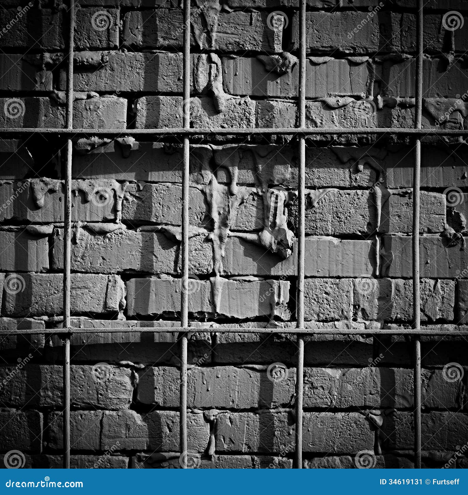 Iron Railing Against a Brick Wall Stock Image - Image of exterior, wall ...