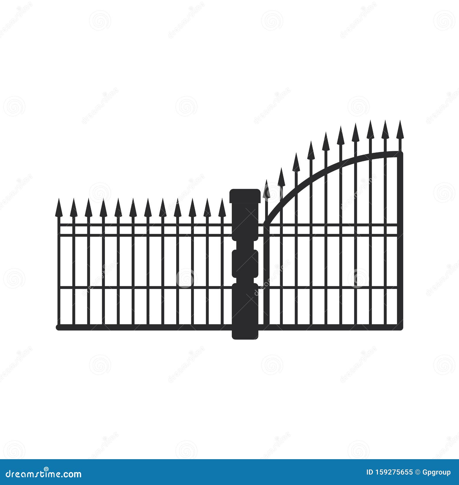 Iron Railings on White Background Stock Vector - Illustration of metal ...