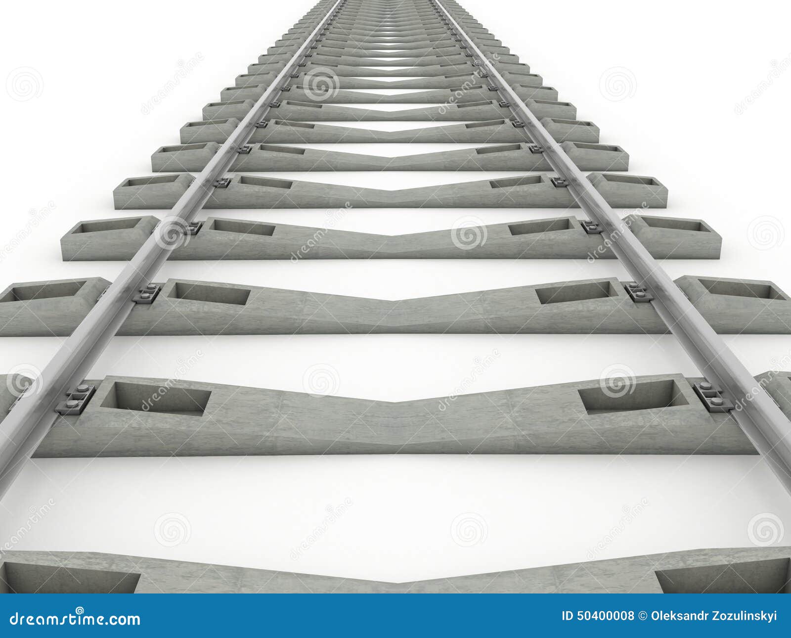 Iron Rails on a White Background. Raster Stock Illustration ...