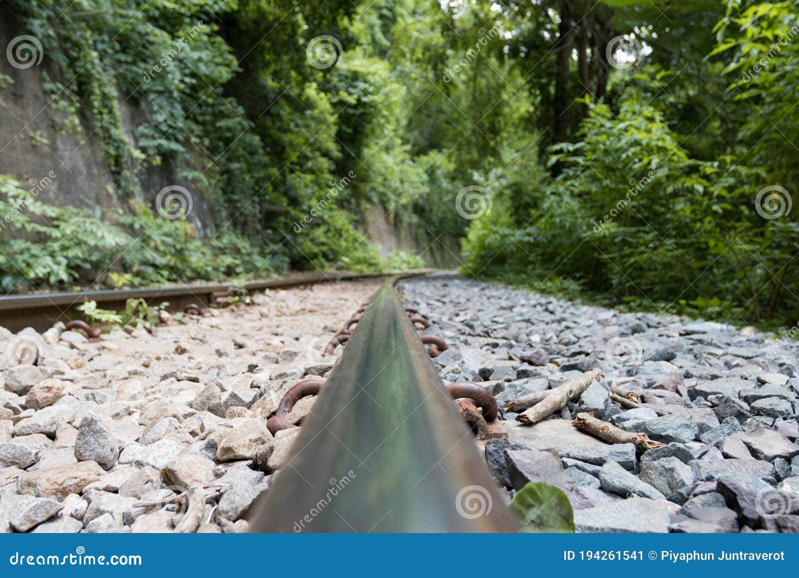 Iron Railway Tracks Railroad for Trains, Forward Line View Stock Image ...