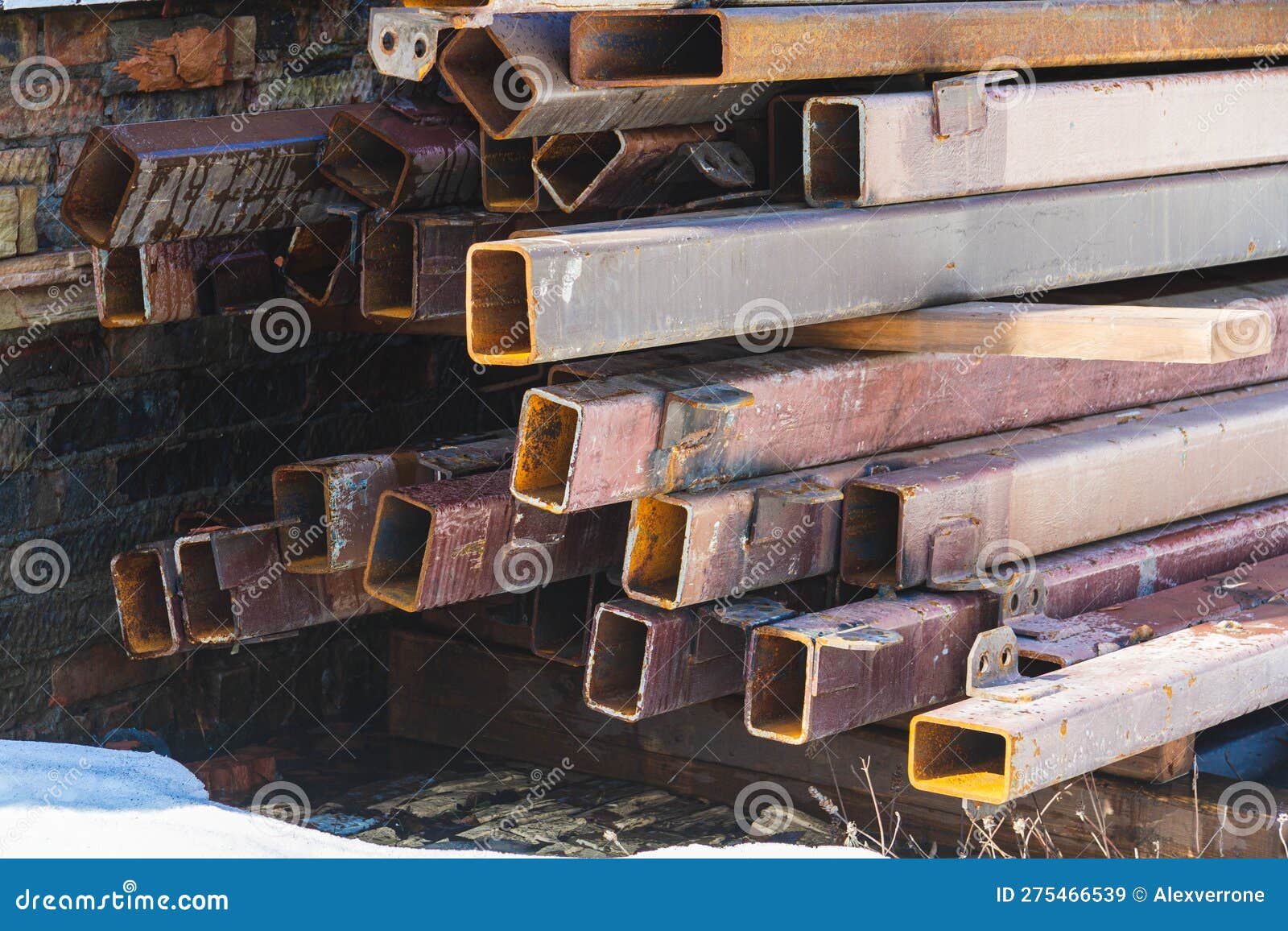 Iron Rectangular Pipes. Construction Fittings. Metal Materials for ...