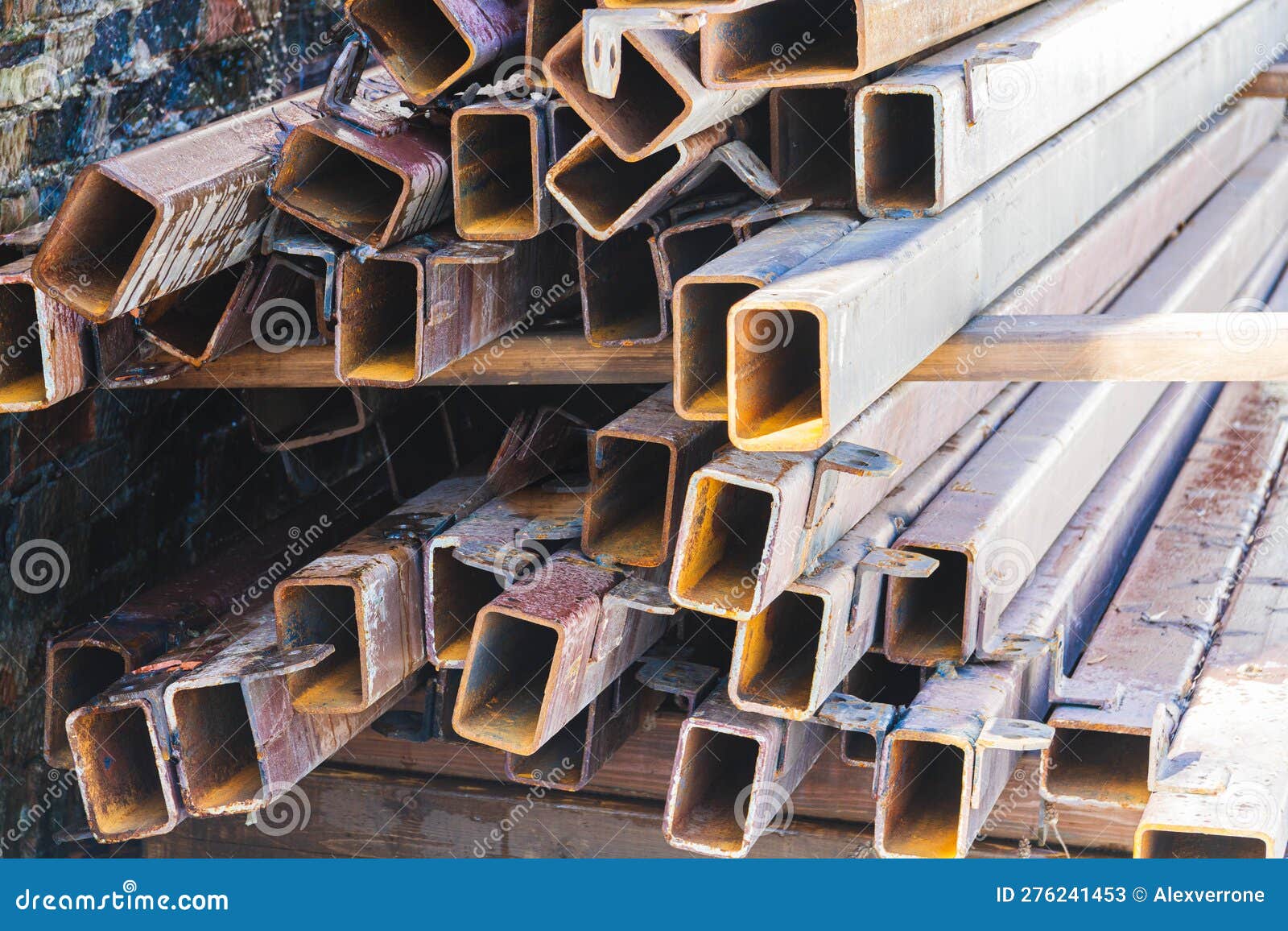 Iron Rectangular Pipes. Construction Fittings. Metal Materials for ...