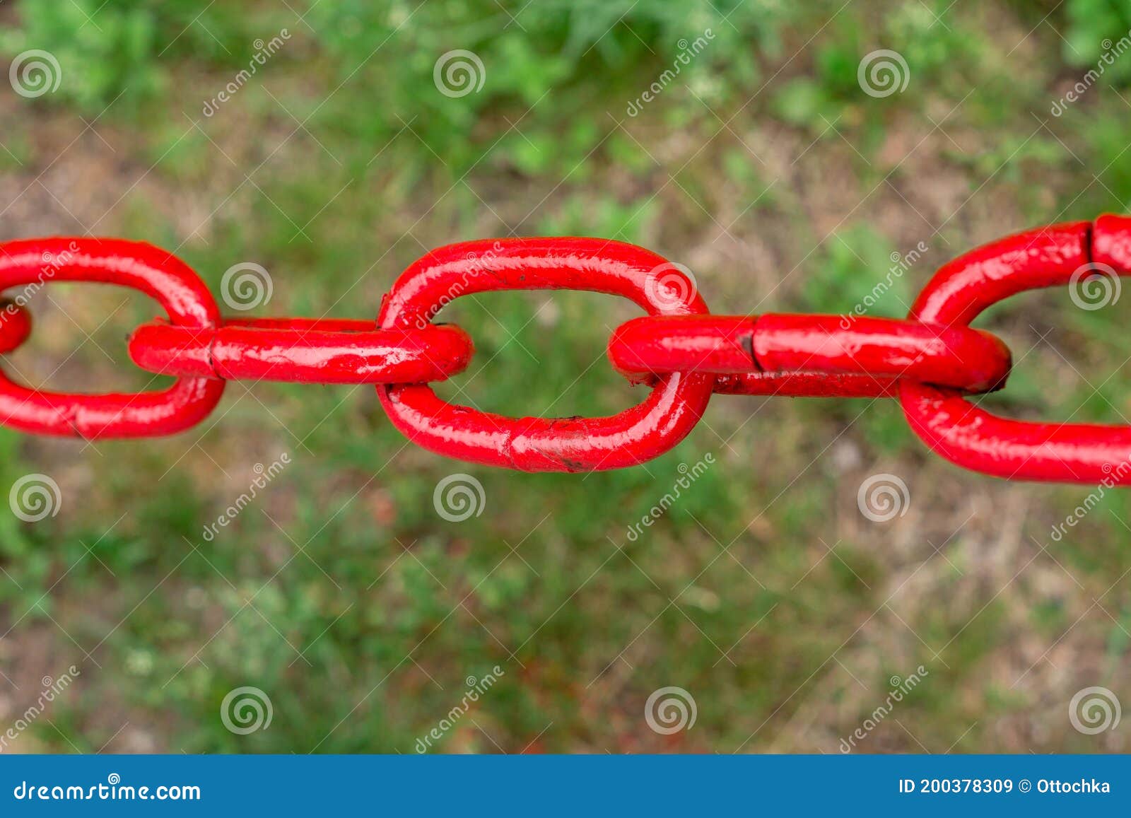 Iron Red Chain stock image. Image of fence, painted - 200378309