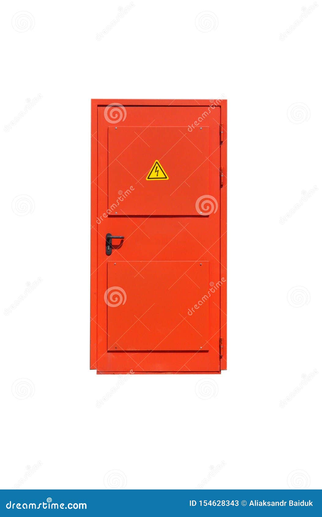 Iron Red Door of a Transformer Box Stock Image - Image of power ...
