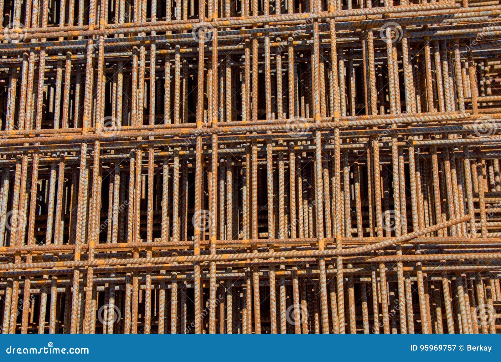 Iron Reinforcement Bars for Construction Stock Image - Image of rail ...