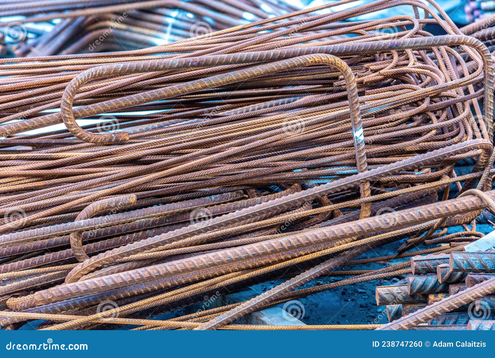 Iron Reinforcing Bar is Stacked Ready To Be Used in Construction Stock ...
