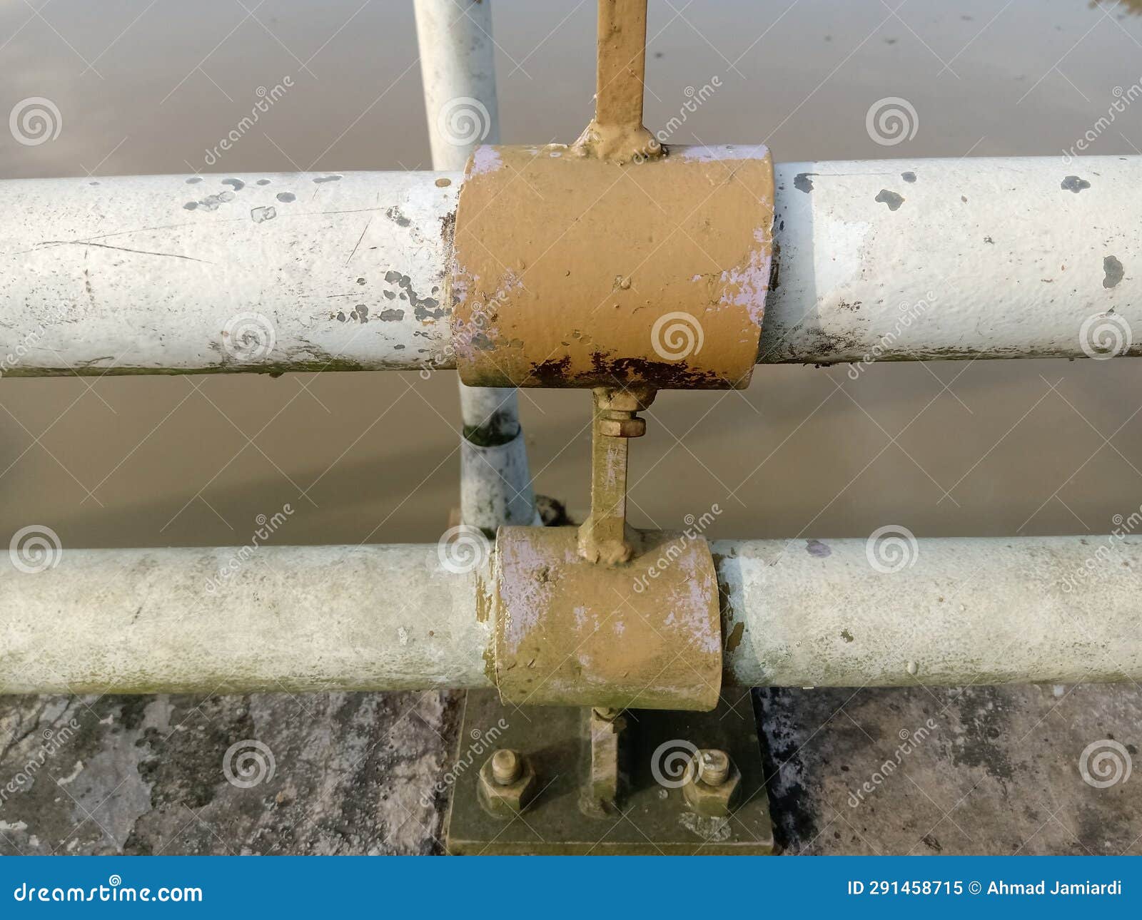 The iron ring of a bridge. stock image. Image of boat - 291458715