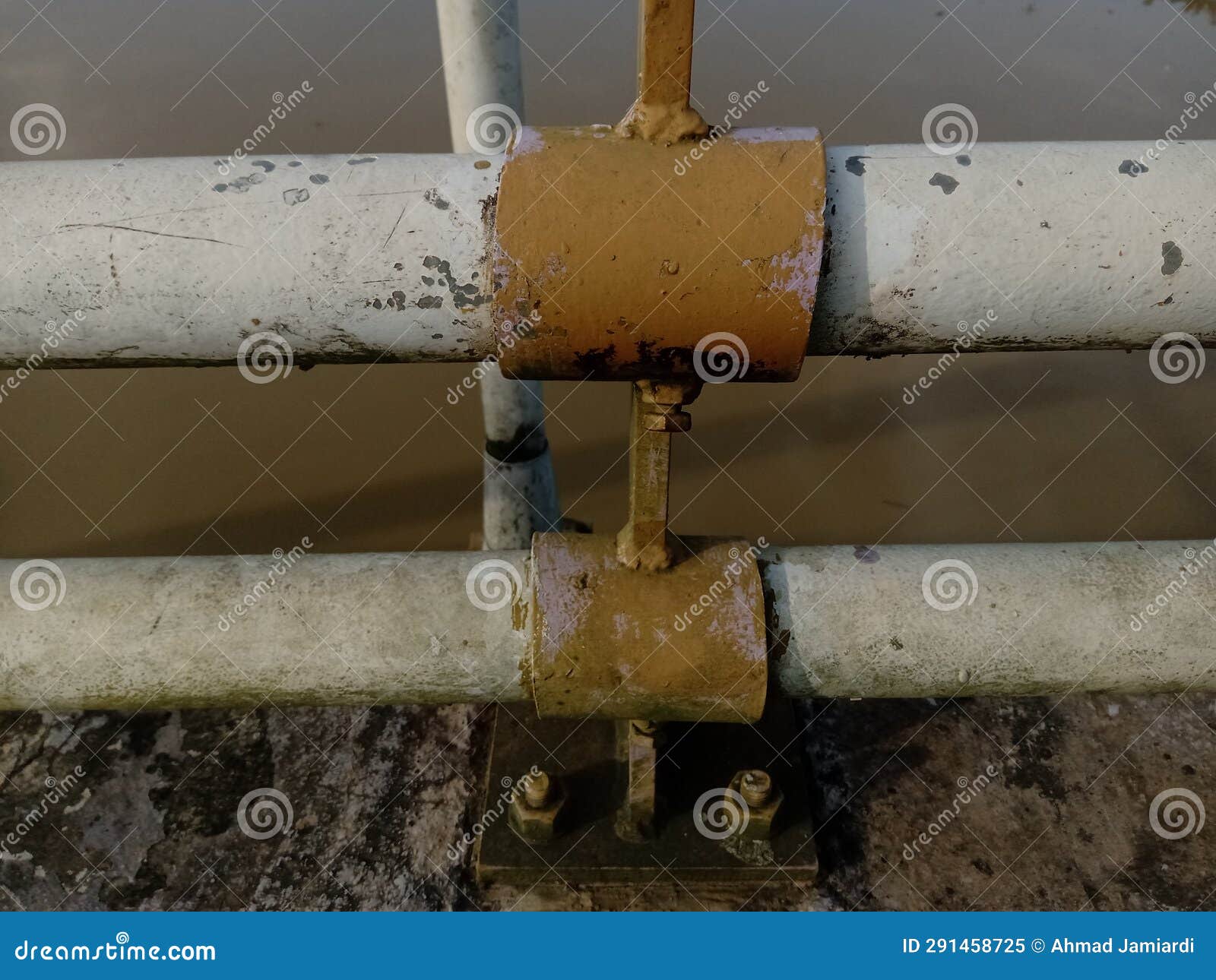The iron ring of a bridge. stock image. Image of wood - 291458725