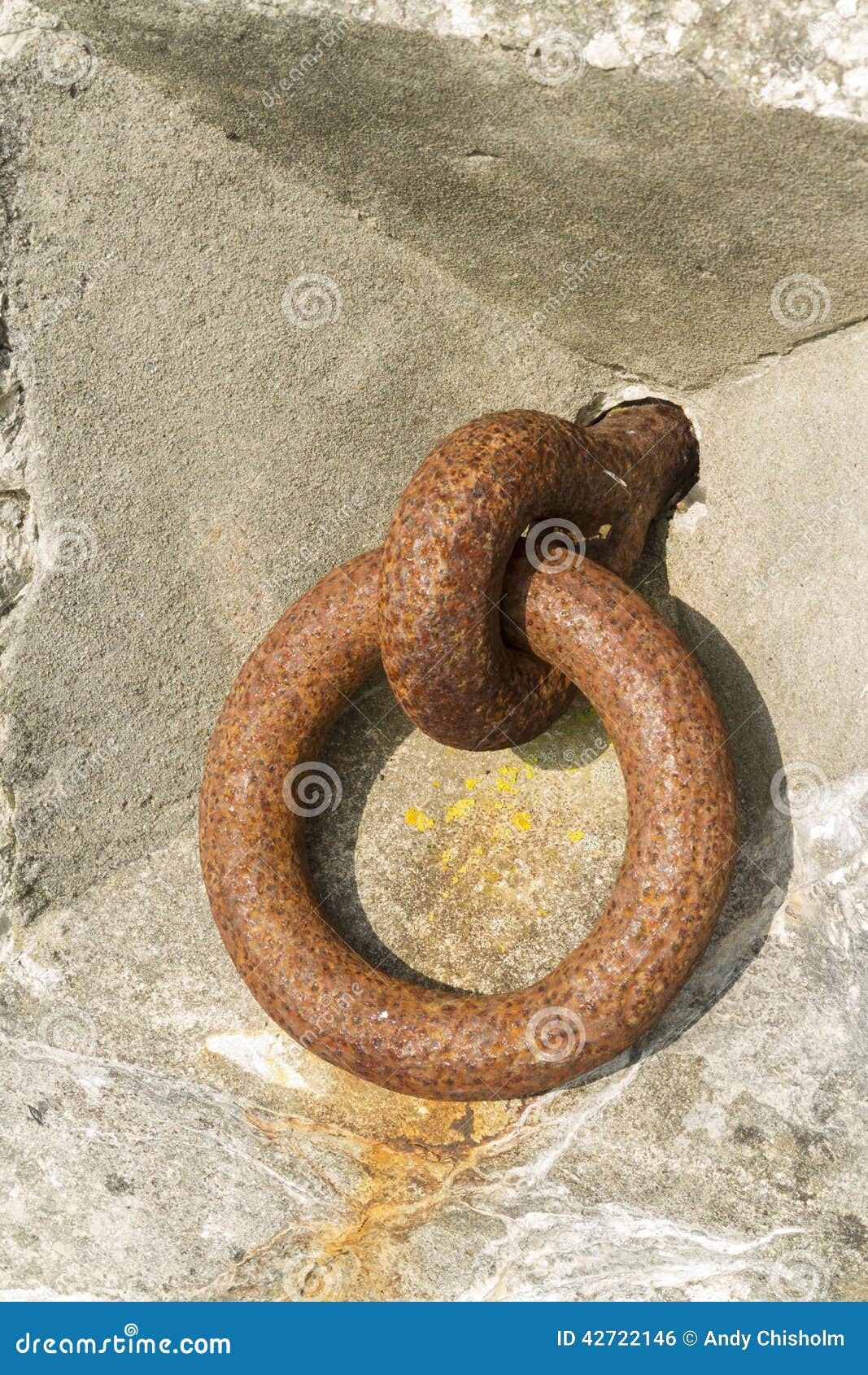 Iron ring set in concrete. stock photo. Image of brown - 42722146