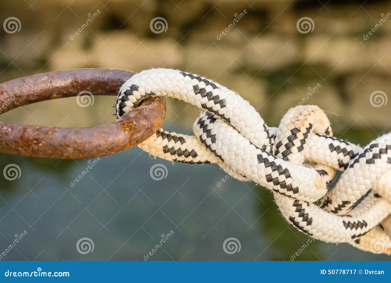 Iron Ring for Tying Boats with the Rope in Marina Stock Image - Image ...