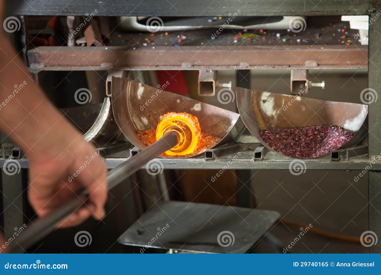 Colorizing Molten Glass stock image. Image of object - 29740165