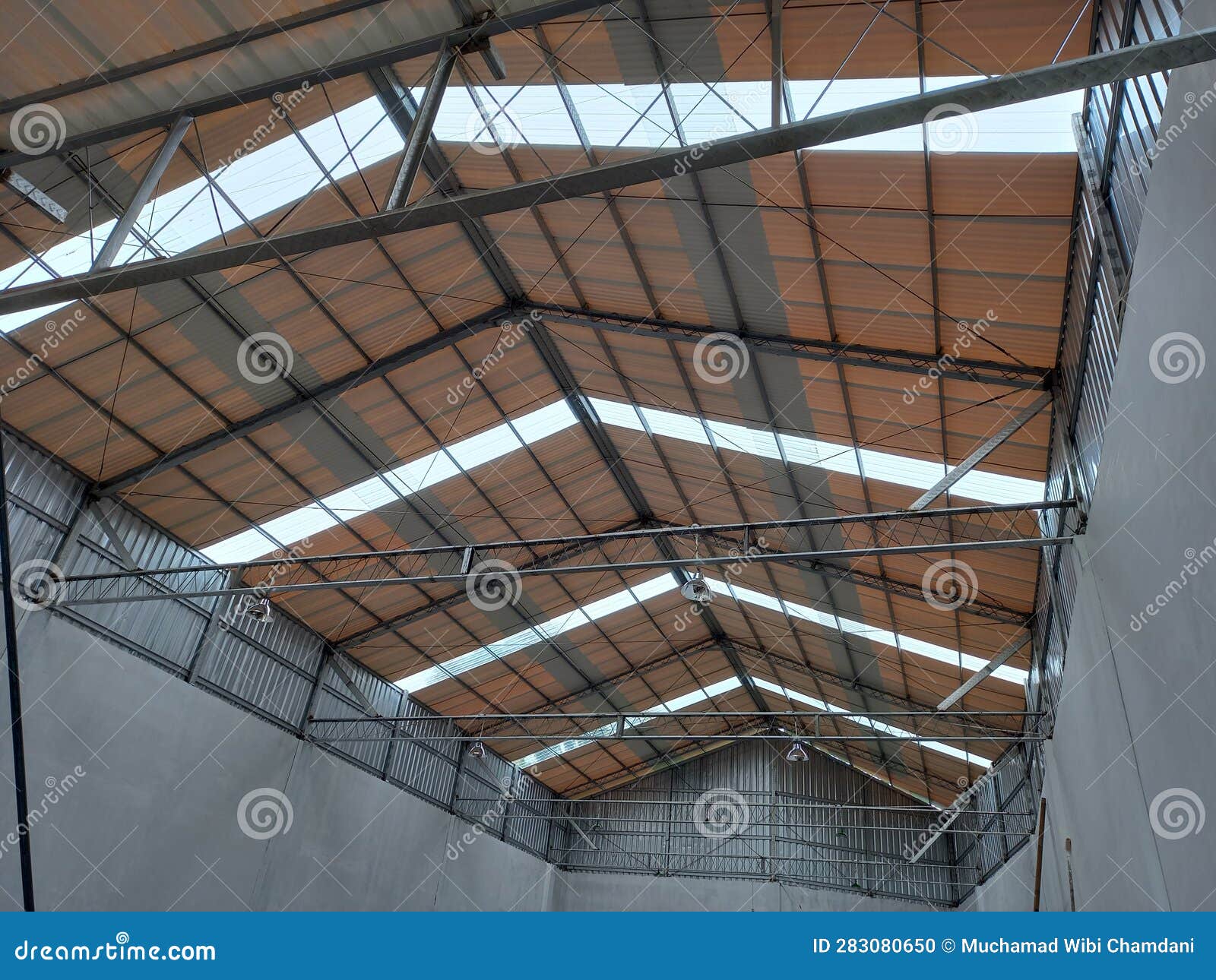 Iron Roof Truss Construction in a Factory Stock Photo - Image of roof ...