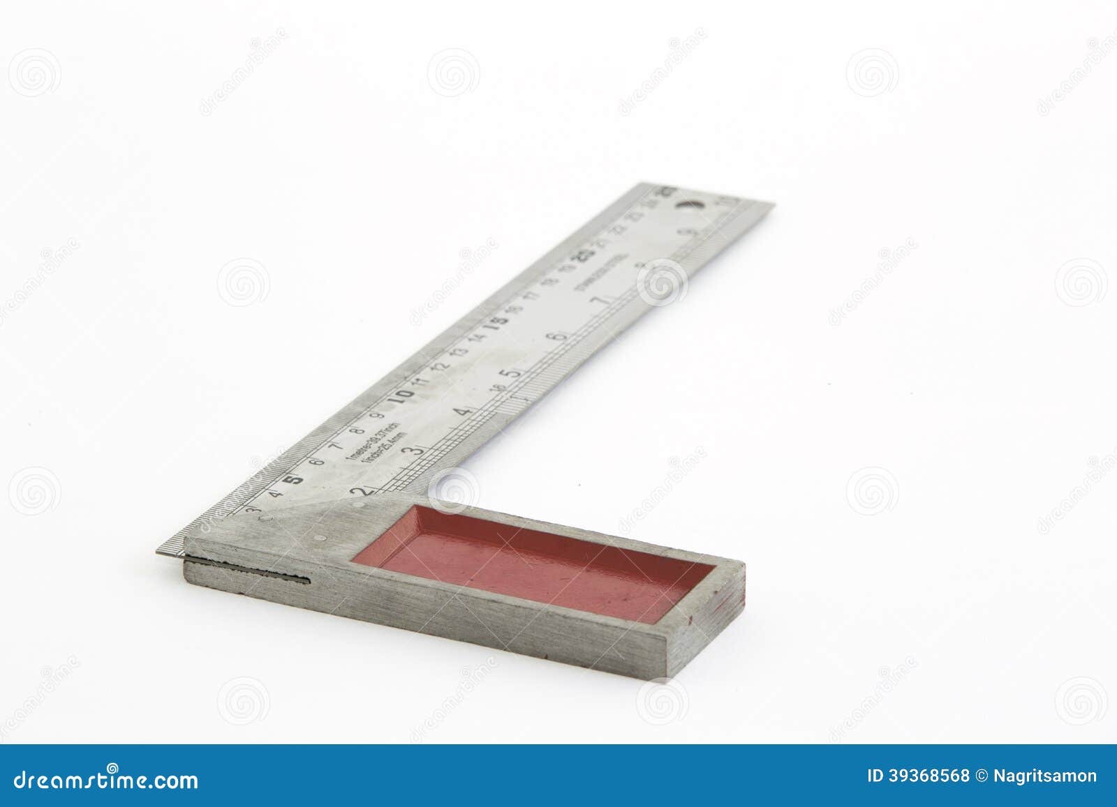 Iron Ruler with Angle Bar, Set Square, Isolated on a White Background ...