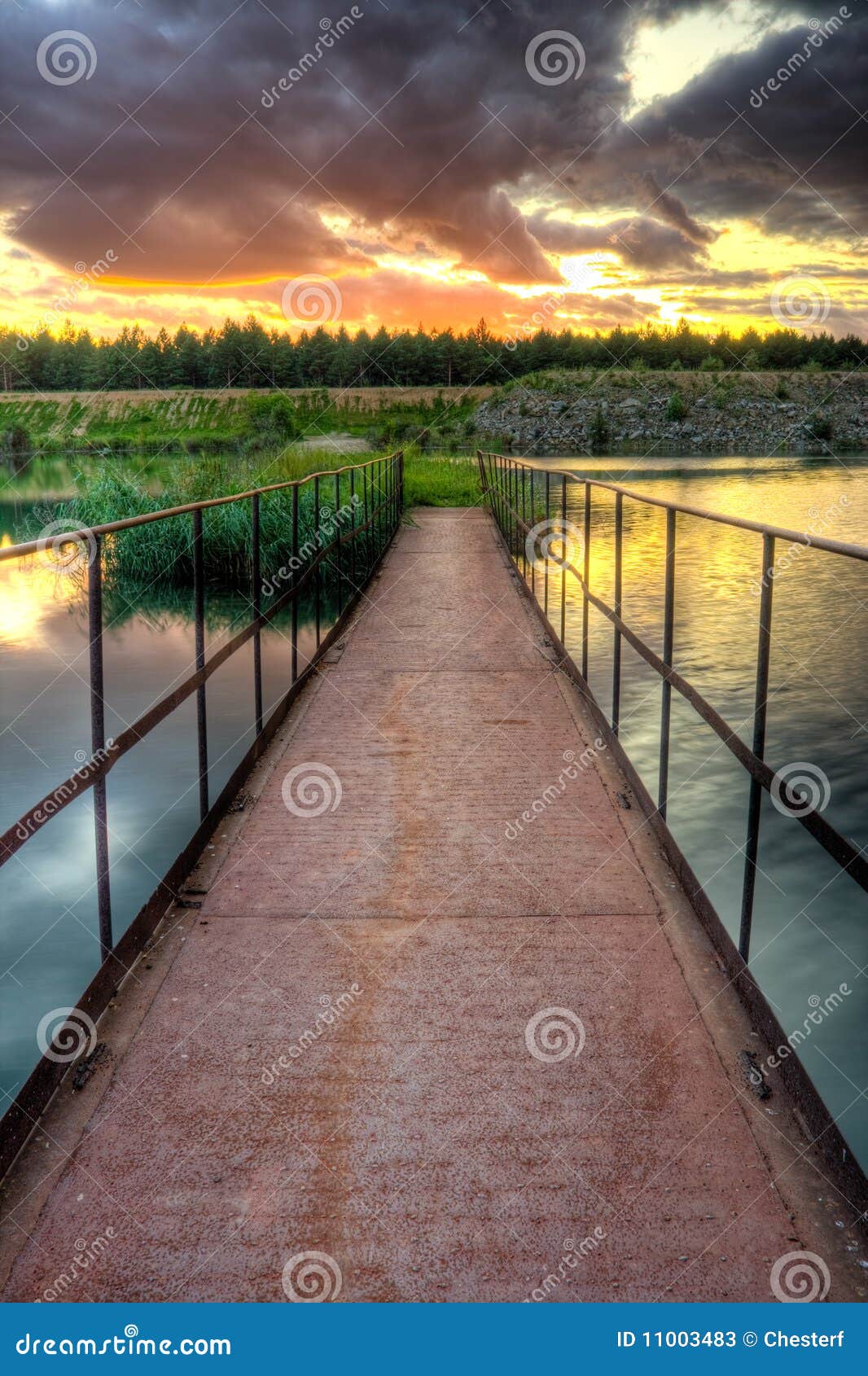 Iron rusty bridge stock image. Image of metal, blue, single - 11003483