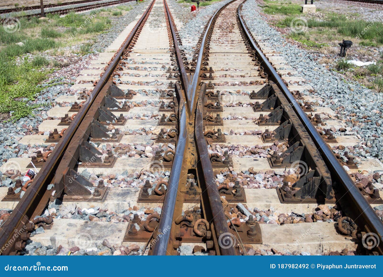 Iron Rusty Railway Tracks Railroad Stock Photo - Image of rail ...