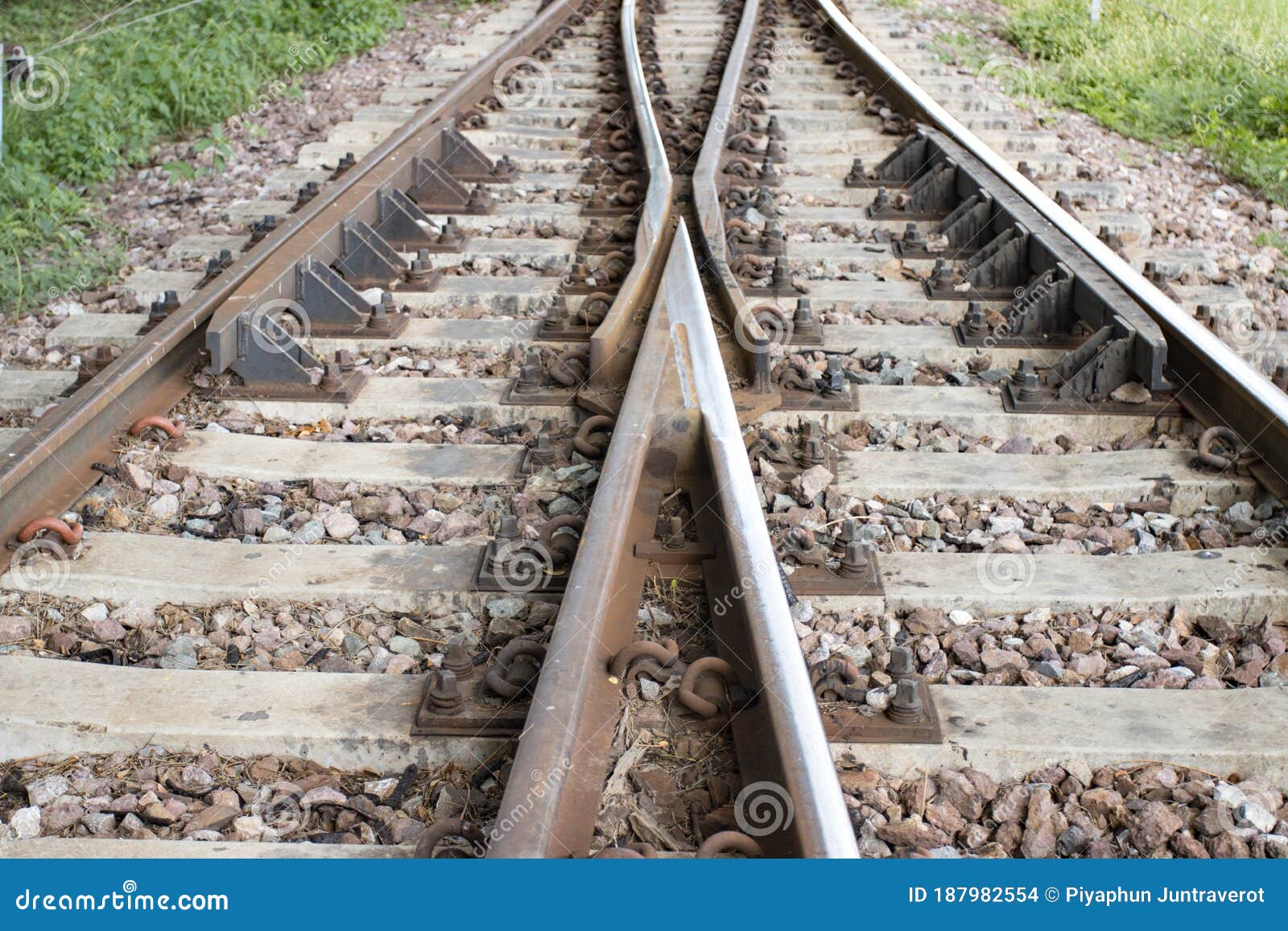 Iron Rusty Railway Tracks Railroad Stock Photo - Image of steel ...