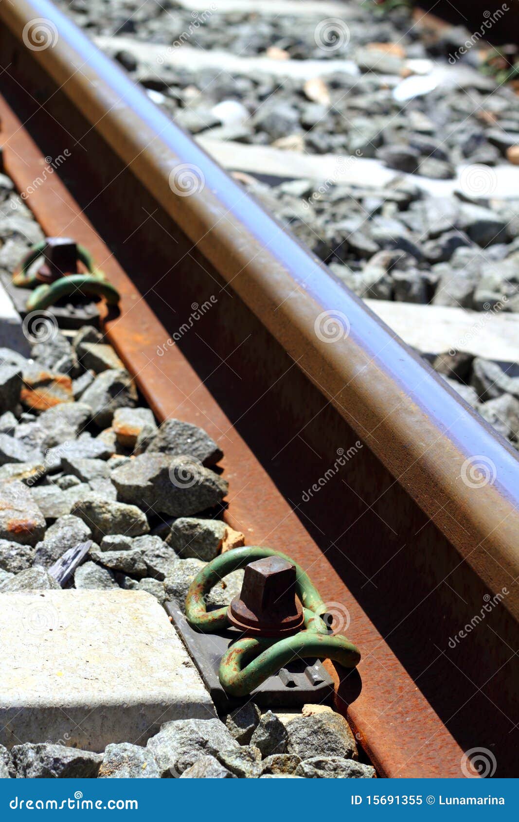 Iron Rusty Train Railway Detail Over Dark Stones Stock Image - Image of ...