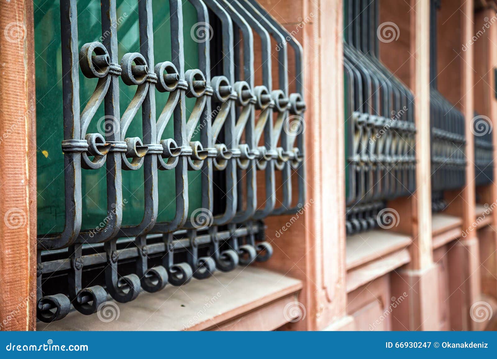 Iron Rusty Window Fence stock image. Image of decoration - 66930247