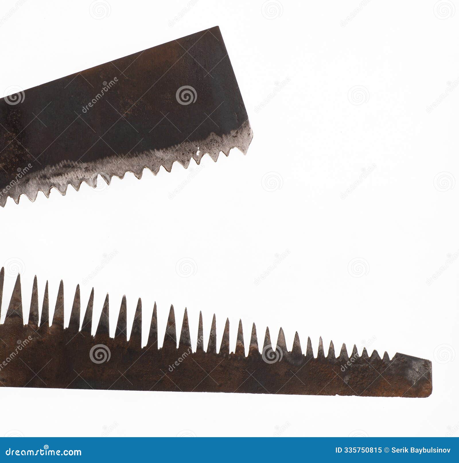 Iron Saw Teeth Frame Isolated on White Stock Image - Image of metallic ...