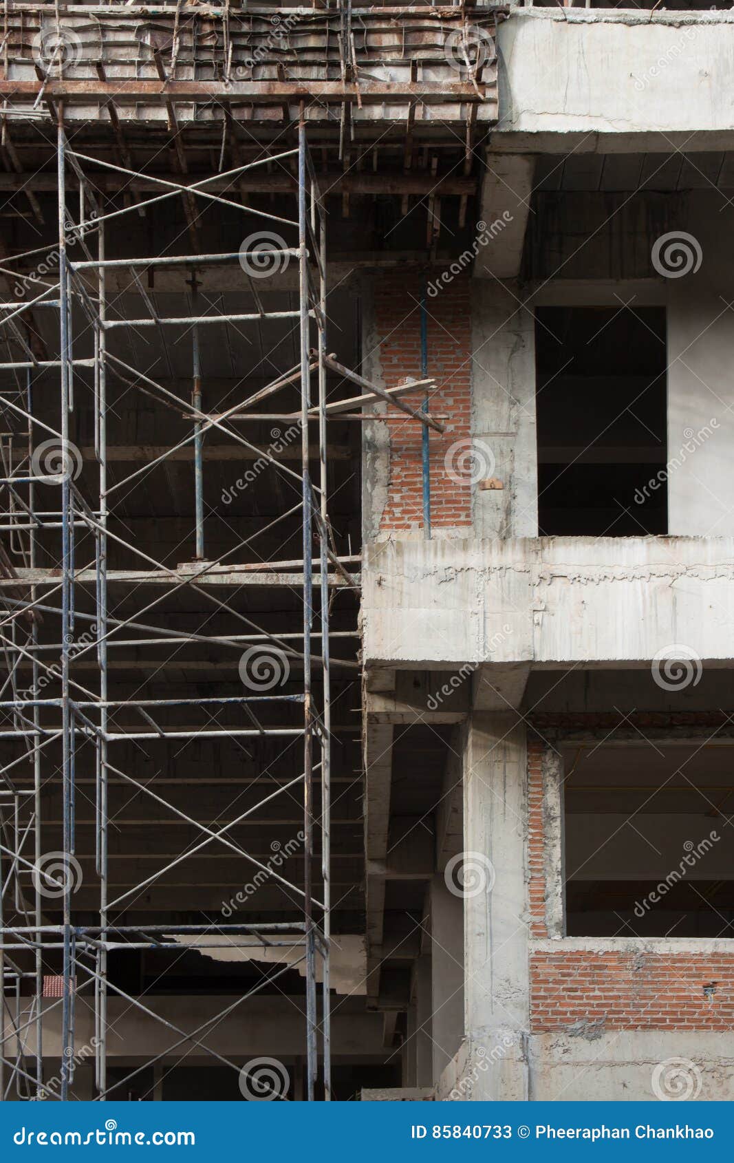 Iron Scaffold with Buiding Under Construction Stock Image - Image of ...