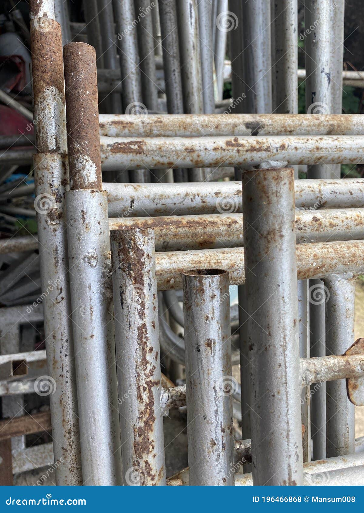 Iron Scaffolding on the Ground Stock Photo - Image of site, metal ...