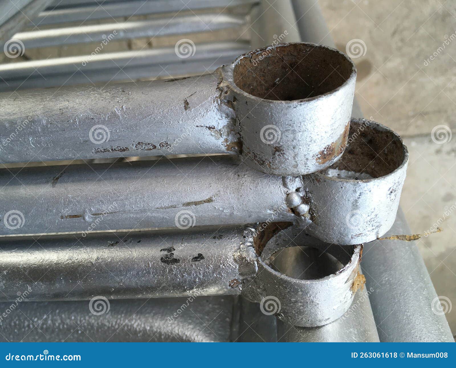 Iron Scaffolding on the Ground Stock Photo - Image of industrial ...