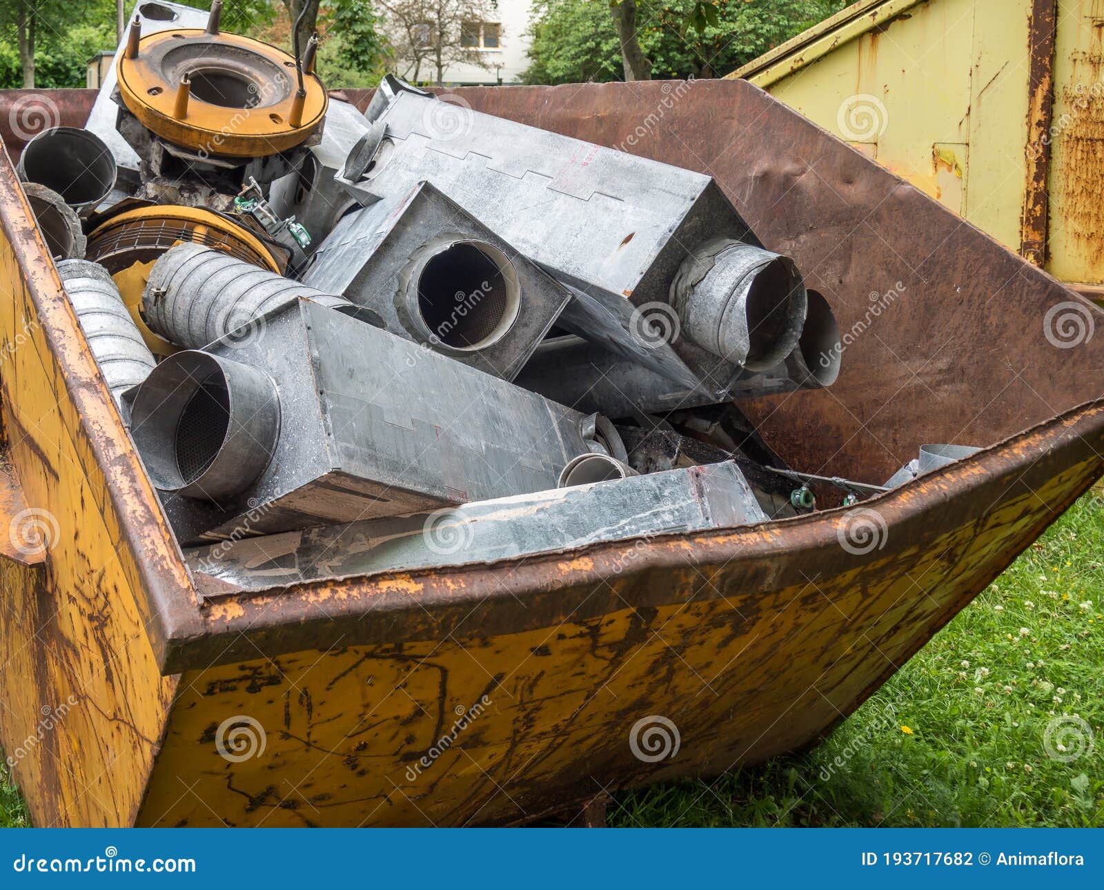 Iron Scrap Container stock photo. Image of bicycle, refuse - 193717682