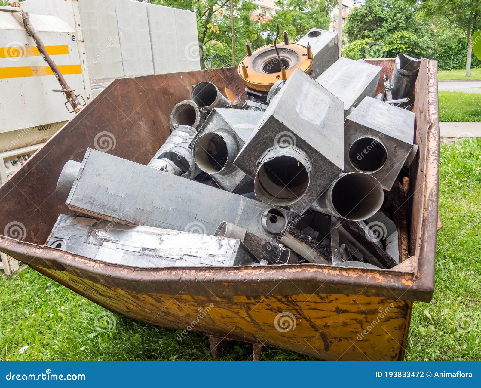 Iron scrap container stock photo. Image of refuse, recycling - 193833472