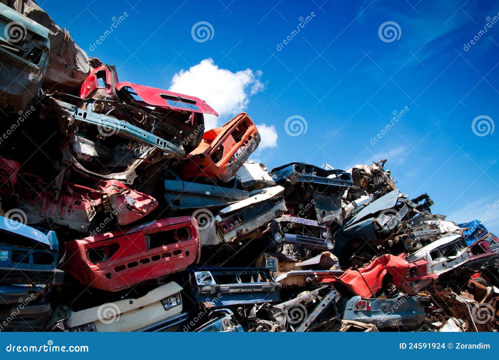 Iron Scrap Metal Compacted To Recycle Stock Photo - Image of dump ...