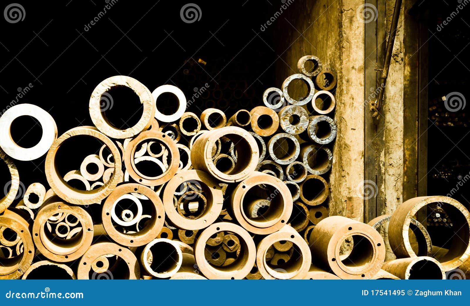 Iron Scrap Pipes stock image. Image of sepia, yellow - 17541495