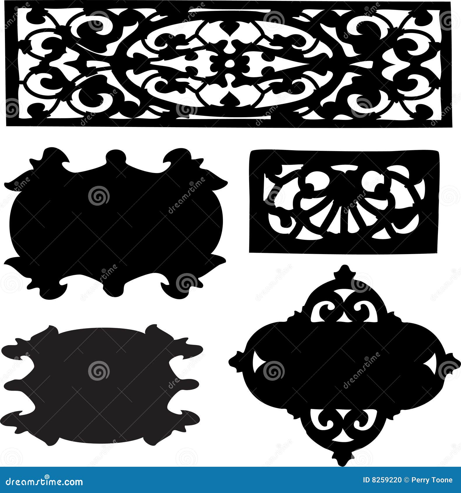 Iron Scroll Work Headers stock vector. Illustration of construction ...