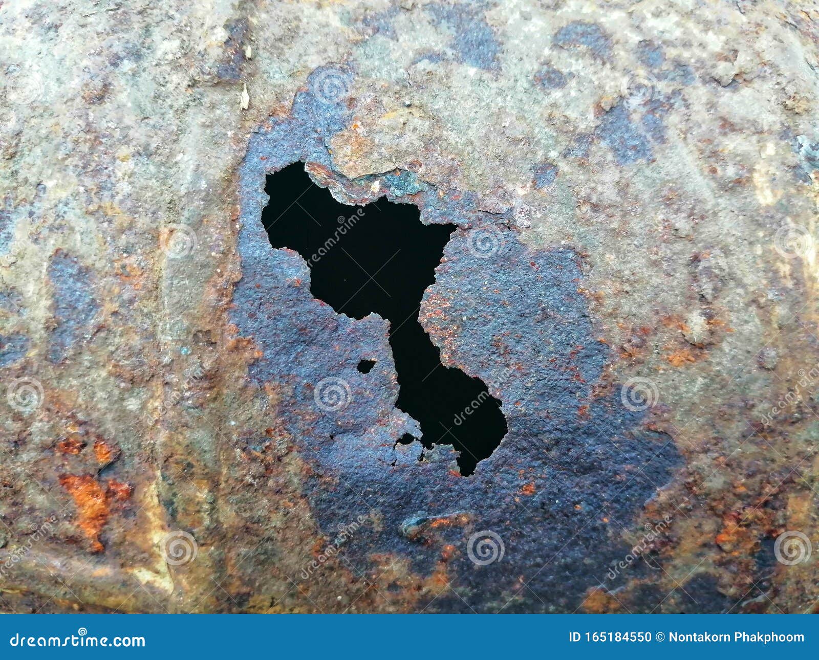 The Iron Sheet that Has Been Bitten by a Rust Hole through a Large Hole ...
